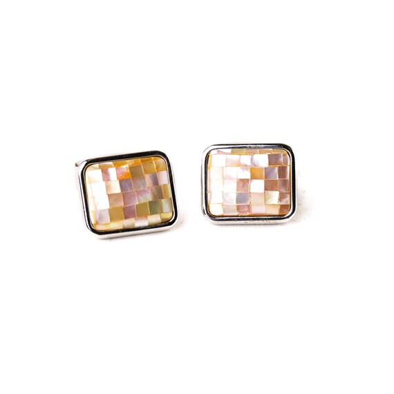 Elegant Bugatchi Mother of Pearl Inlay Cufflinks - Gem