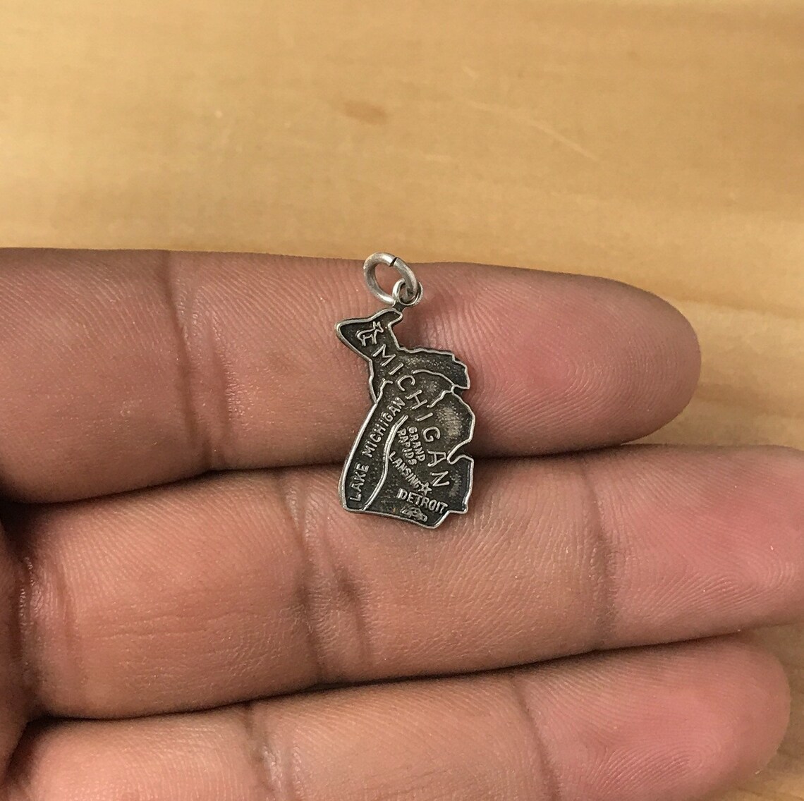 Vintage Sterling Silver Michigan State Bracelet Charm - Etsy