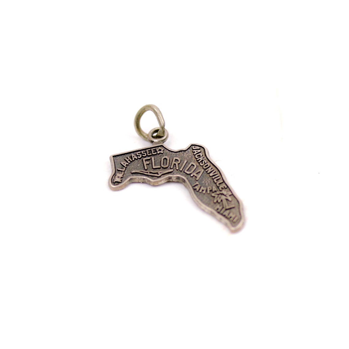 Vintage Sterling Silver Florida State Bracelet Charm Pendant - Etsy