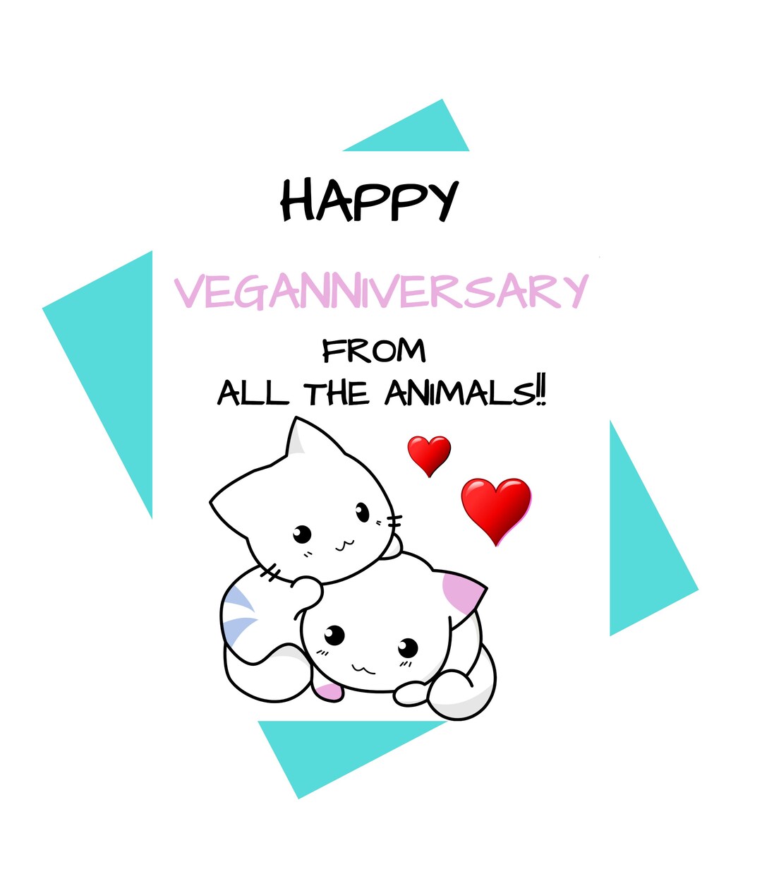 Vegan Card, Veganniversary Cards, Vegan 1st Anniversary Card ...