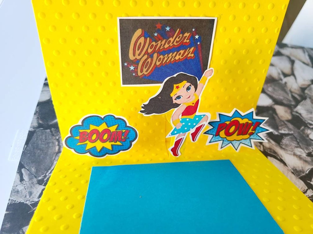 Wonder Woman Card, Pop up Card, Pop up Girlfriend Card, 3D Best Friend ...