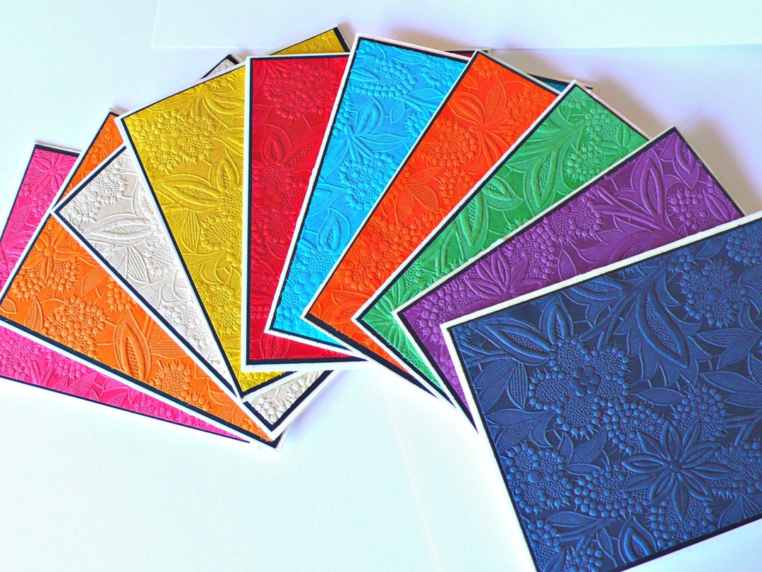 Embossed Cards, Notecards Set, Blank Cards Set, Spring Cards, Embossed ...