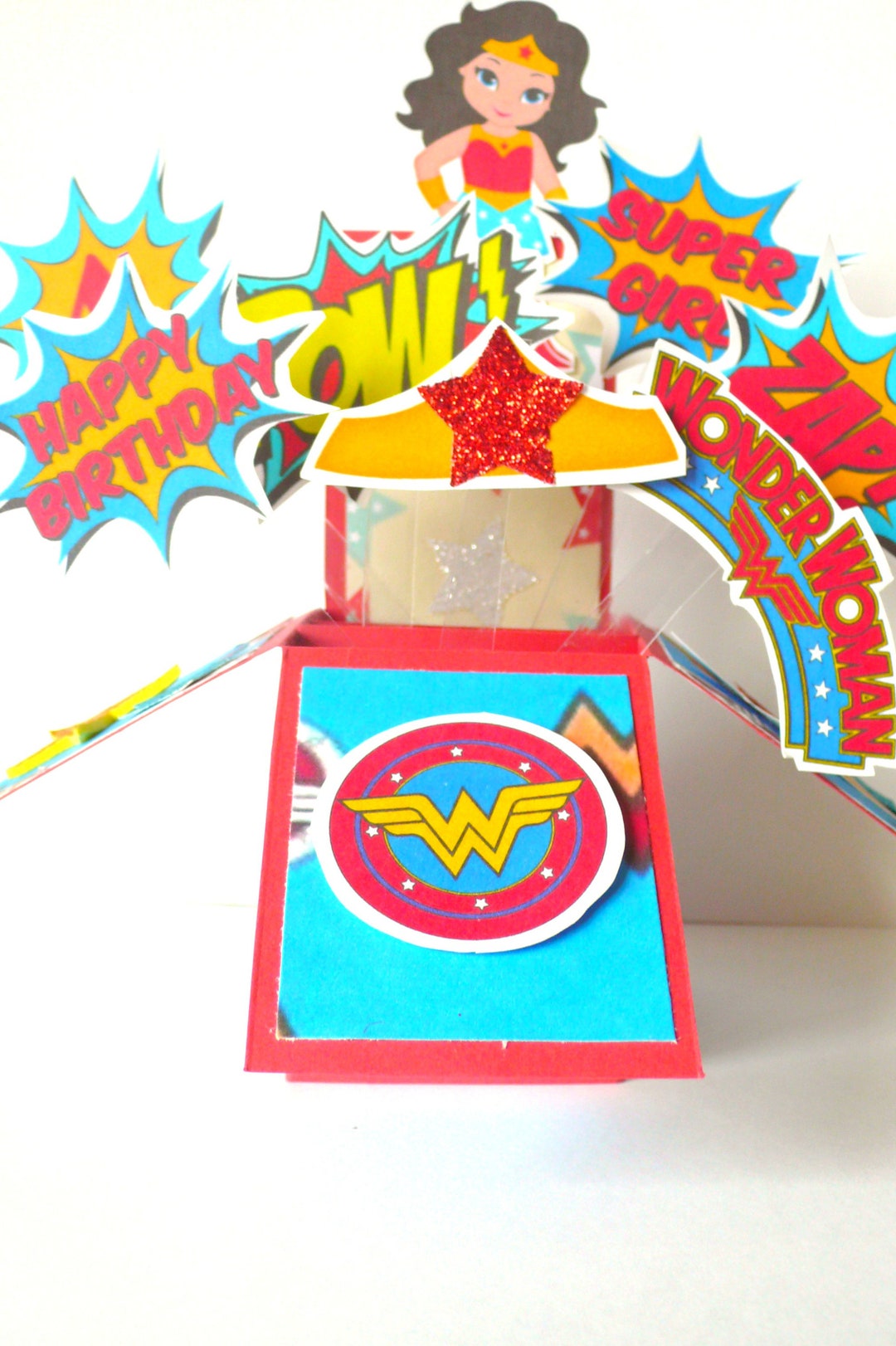 Wonder Woman Card, Pop up Card, Pop up Girlfriend Card, 3D Best Friend ...