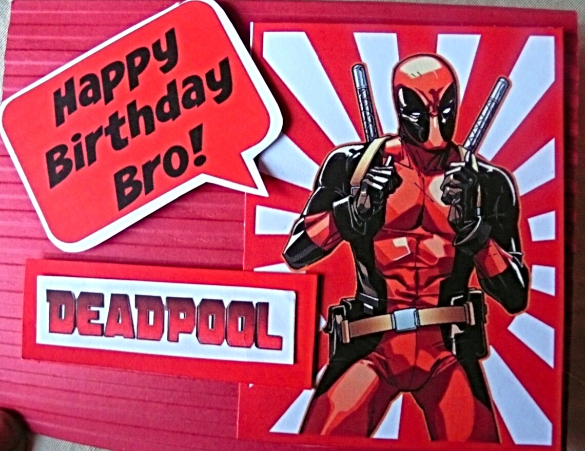 Pop up Kids Birthday Card Deadpool Card Birthday Cards Kids | Etsy