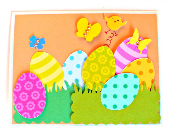 Easter Cards Easter Egg Cards Handmade Easter Card Happy - Etsy
