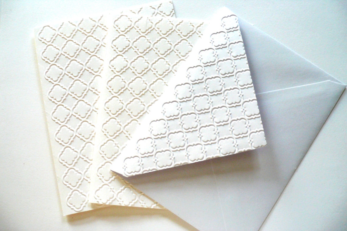 Embossed Card Set Embossed Cardsblank Notecards Notecards | Etsy