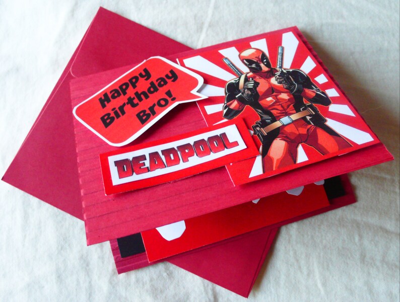 Pop up Kids Birthday Card Deadpool Card Birthday Cards Kids - Etsy