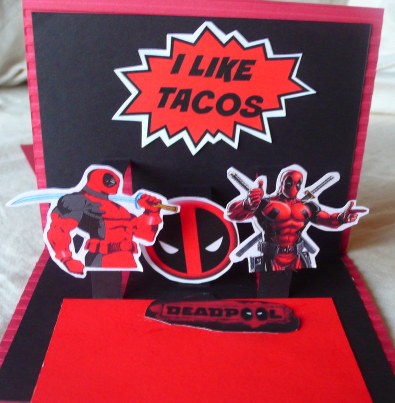 Pop up Kids Birthday Card Deadpool Card Birthday Cards Kids - Etsy