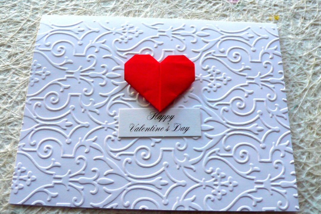 Valentine's Day Card, Origami Card, Girlfriend Valentines Day Card ...