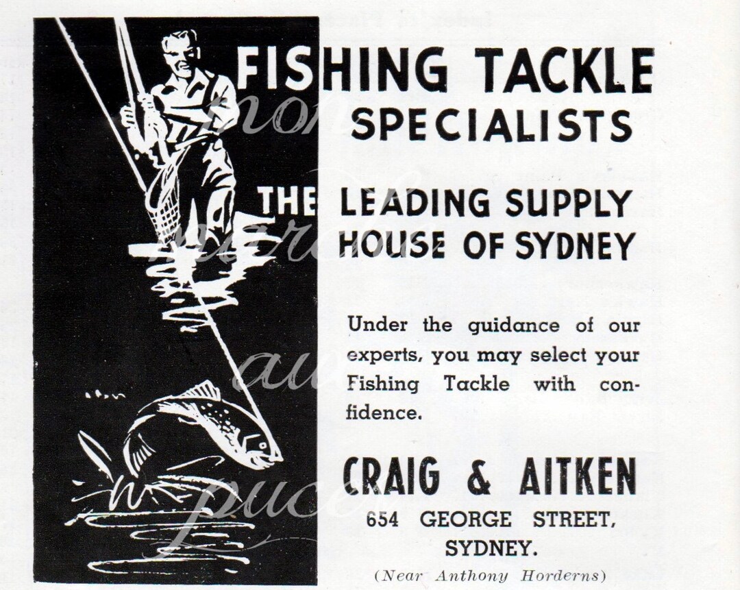 INSTANT DOWNLOAD Vintage Fishing & Tackle Advertisement Paper - Etsy