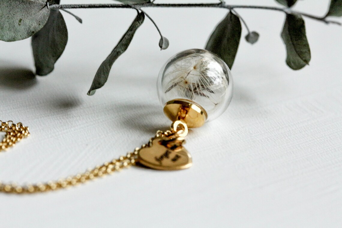 Small Dandelion Gold Necklace Unique Gifts Dandelion Flower - Etsy