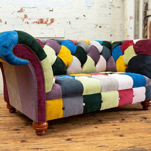 Unique British Handmade 3 Seater Patchwork Chesterfield Sofa - Etsy UK
