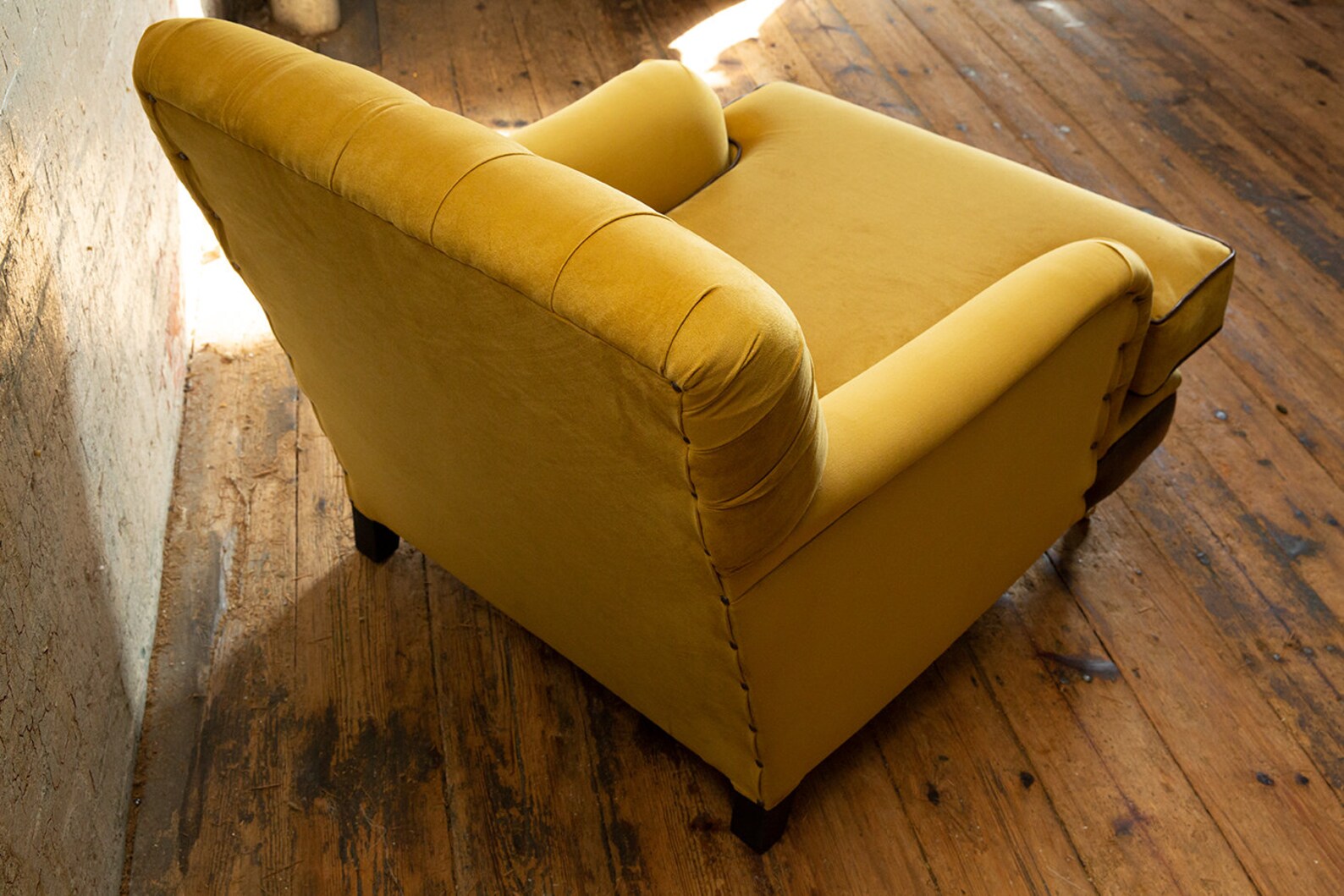 British Handmade Mustard Velvet Chesterfield Armchair With - Etsy UK