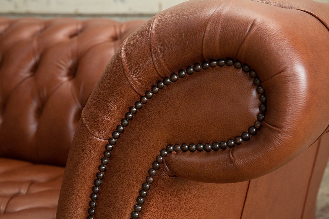 Handmade 3 Seater Vintage Mottled Tan Brown Leather - Etsy UK