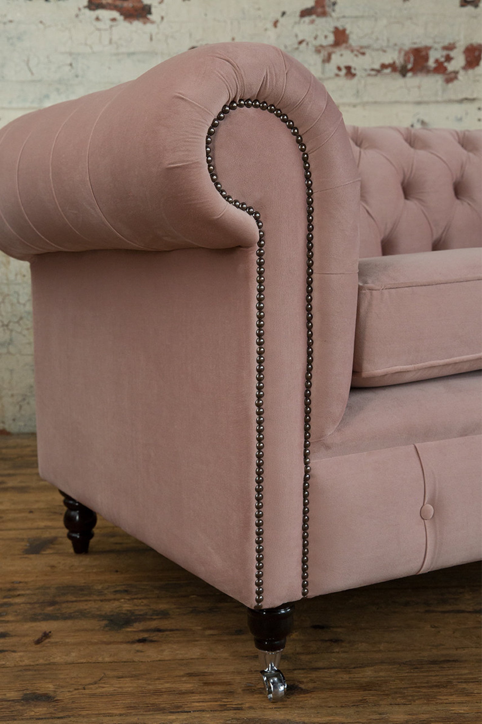 British Handmade 3 Seater Dusty Pink Velvet Fabric - Etsy