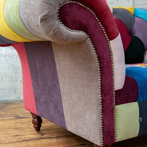 Unique British Handmade 3 Seater Patchwork Chesterfield Sofa ...