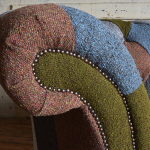 3 Seater Multi Coloured Bouclé Fabric Chesterfield Sofa, Unique British ...