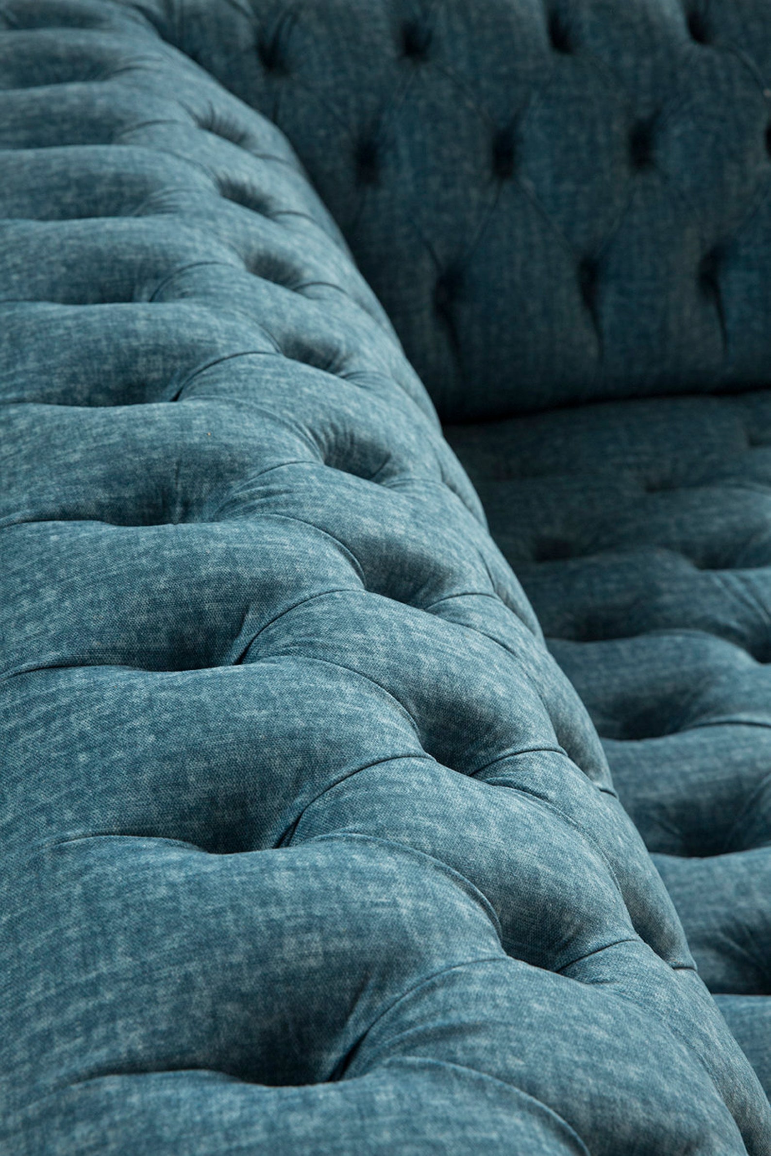 British Handmade Blue Distressed Velvet 3 Seater Chesterfield | Etsy