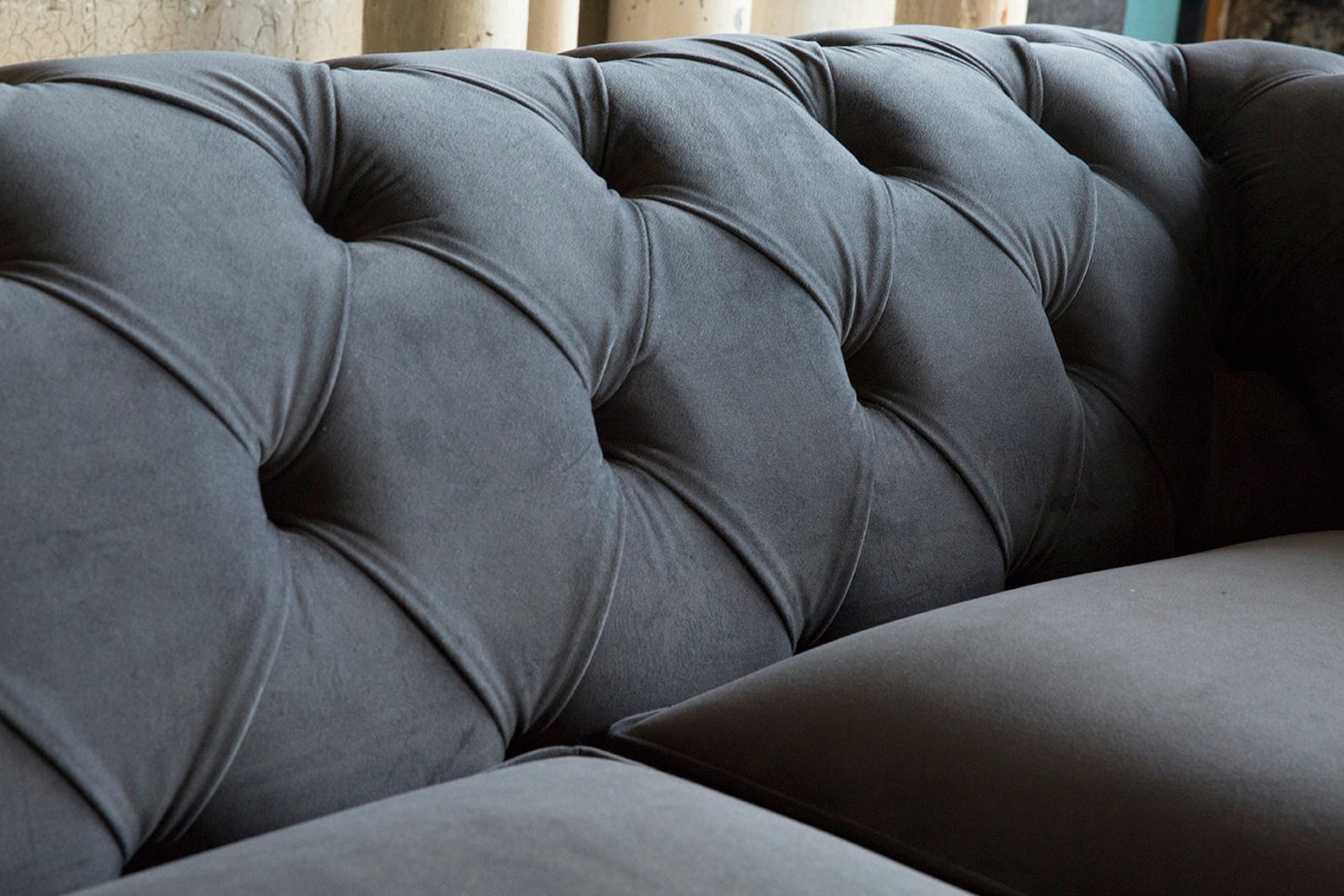 Unique British Handmade Oversized Velvet 3 Seater Chesterfield Sofa ...