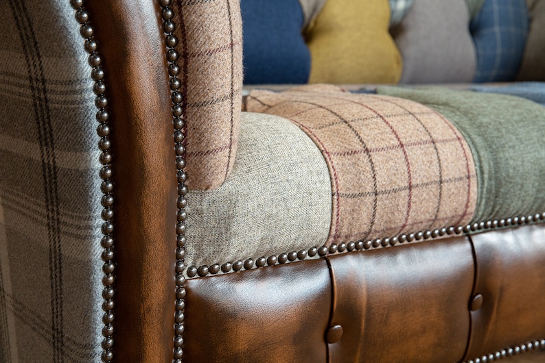 Unique British Handmade 2 Seater Patchwork Chesterfield Sofa ...