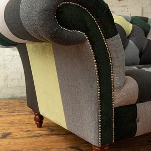 Unique British Handmade 3 Seater Patchwork Chesterfield Sofa ...