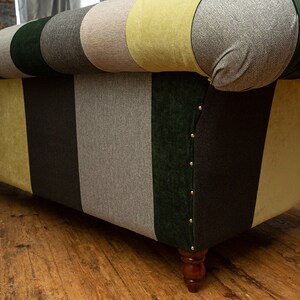 Unique British Handmade 3 Seater Patchwork Chesterfield Sofa ...