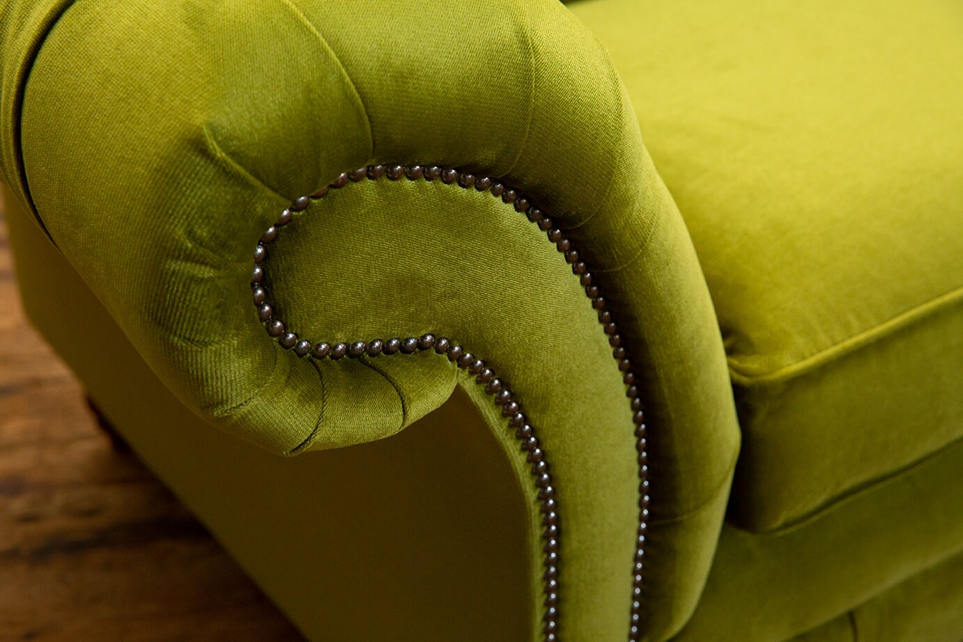 3 Seater Green Velvet Fabric Chesterfield Sofa, British Handmade - Etsy UK