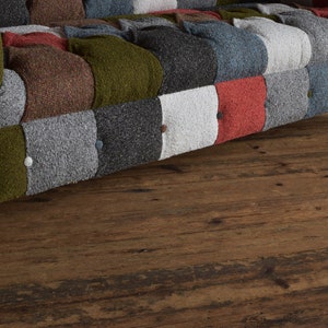 3 Seater Multi Coloured Bouclé Fabric Chesterfield Sofa, Unique British ...