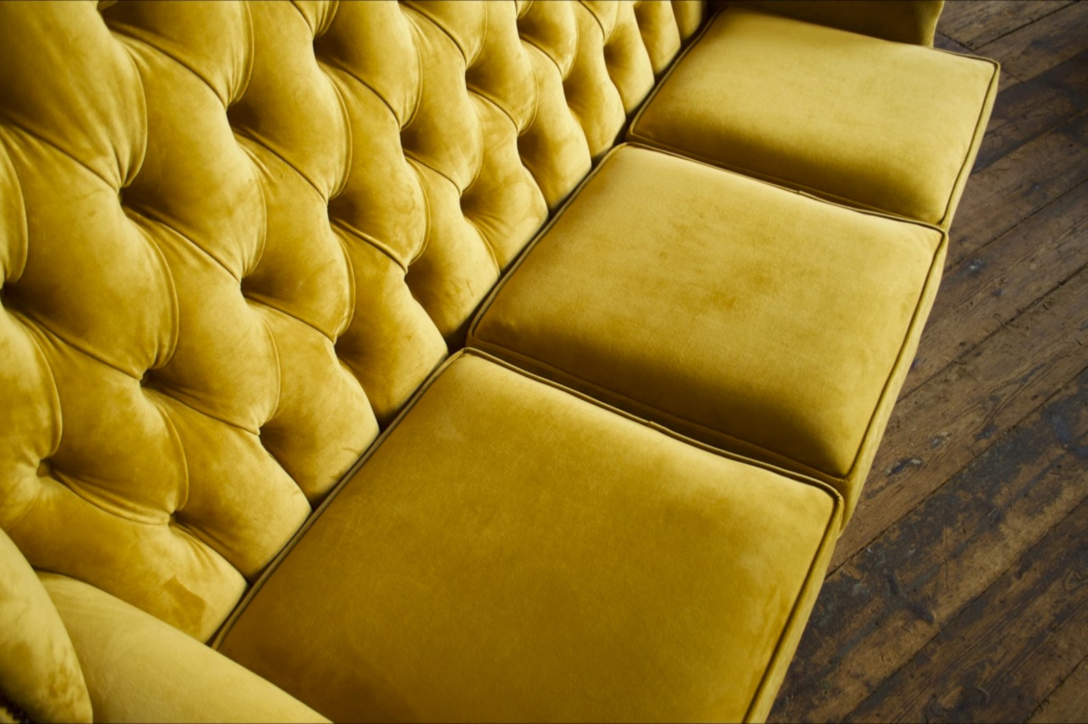 British Handmade Mustard Velvet 3 Seater High Back - Etsy