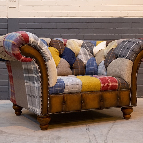 Unique British Handmade 3 Seater Patchwork Chesterfield Sofa - Etsy UK