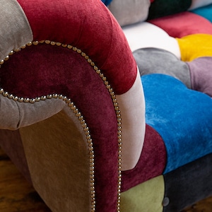 Unique British Handmade 3 Seater Patchwork Chesterfield Sofa ...