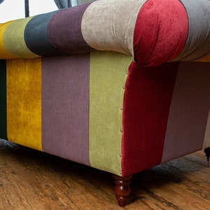 Unique British Handmade 3 Seater Patchwork Chesterfield Sofa ...