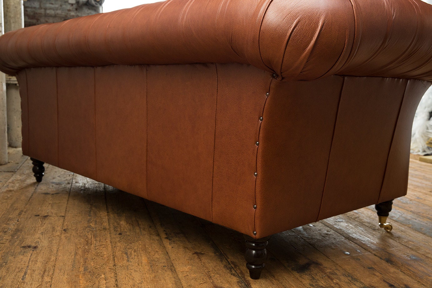 Handmade 3 Seater Vintage Mottled Tan Brown Leather - Etsy UK