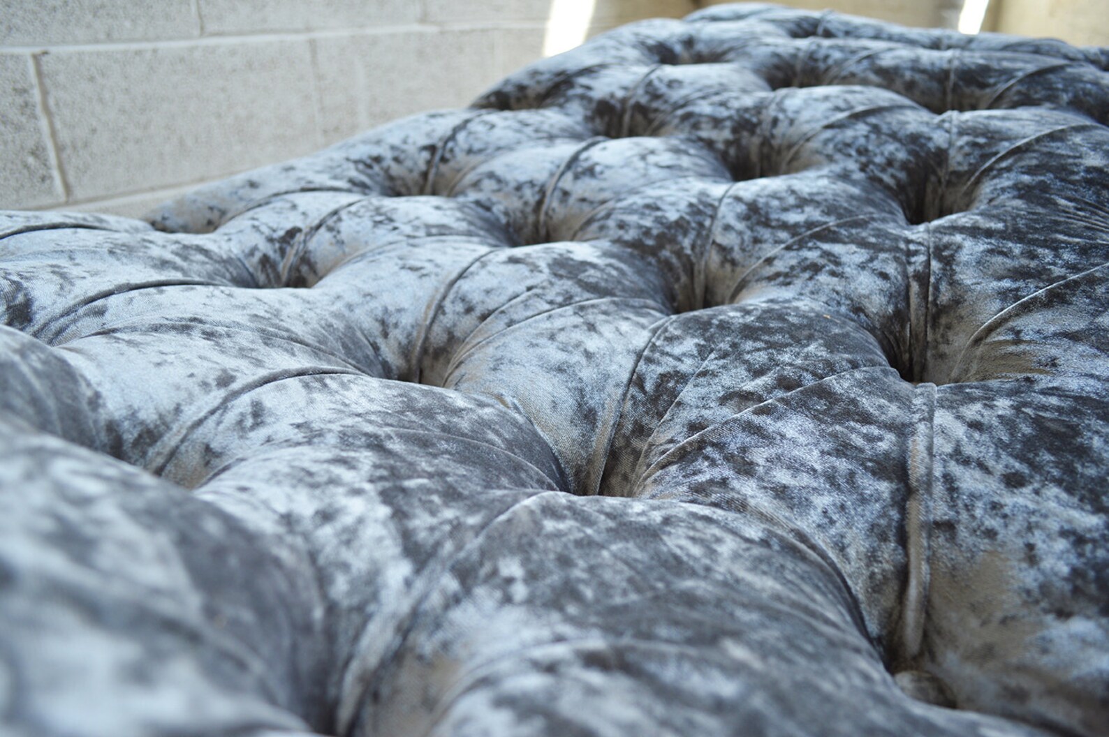 Unique British Handmade Silver Crushed Velvet Chesterfield - Etsy UK