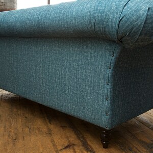 British Handmade Blue Distressed Velvet 3 Seater Chesterfield Sofa ...