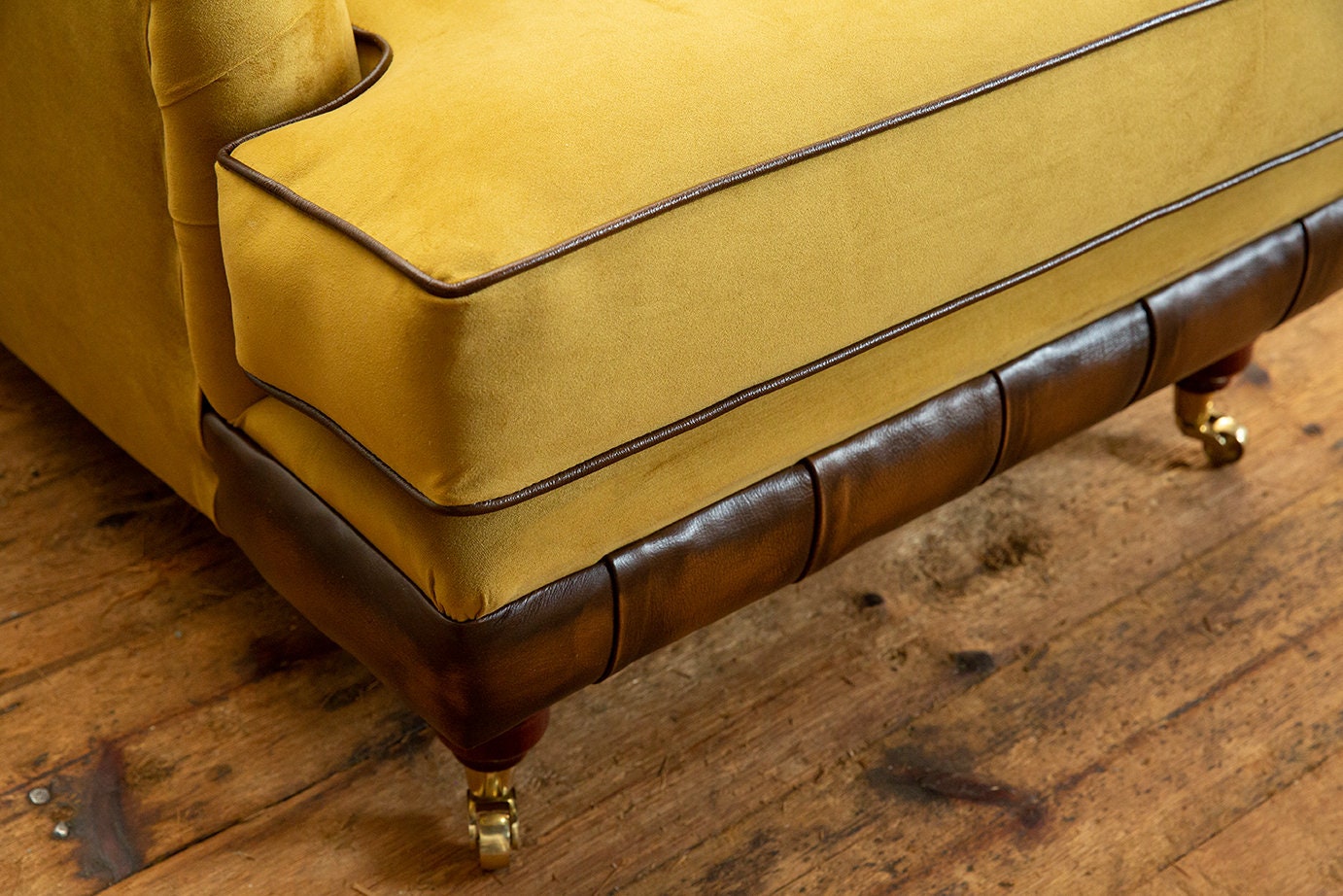 British Handmade Mustard Velvet Chesterfield Armchair With - Etsy UK