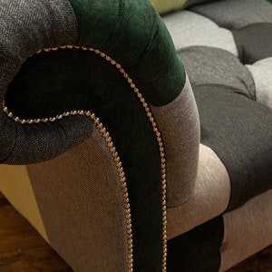 Unique British Handmade 3 Seater Patchwork Chesterfield Sofa ...