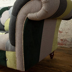 Unique British Handmade 3 Seater Patchwork Chesterfield Sofa ...