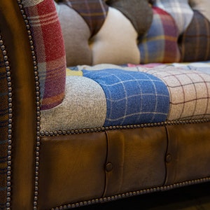 Unique British Handmade 4 Seater Patchwork Chesterfield Sofa ...