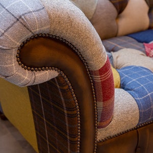Unique British Handmade 4 Seater Patchwork Chesterfield Sofa ...