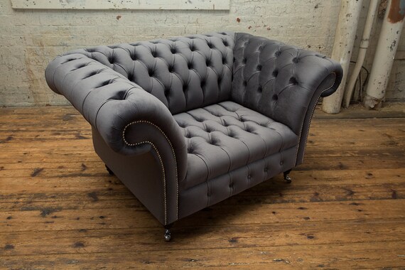 Grey cuddle chair and footstool store