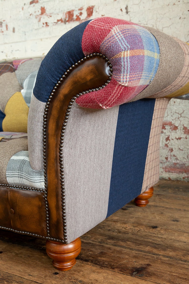 Unique British Handmade 2 Seater Patchwork Chesterfield Sofa ...