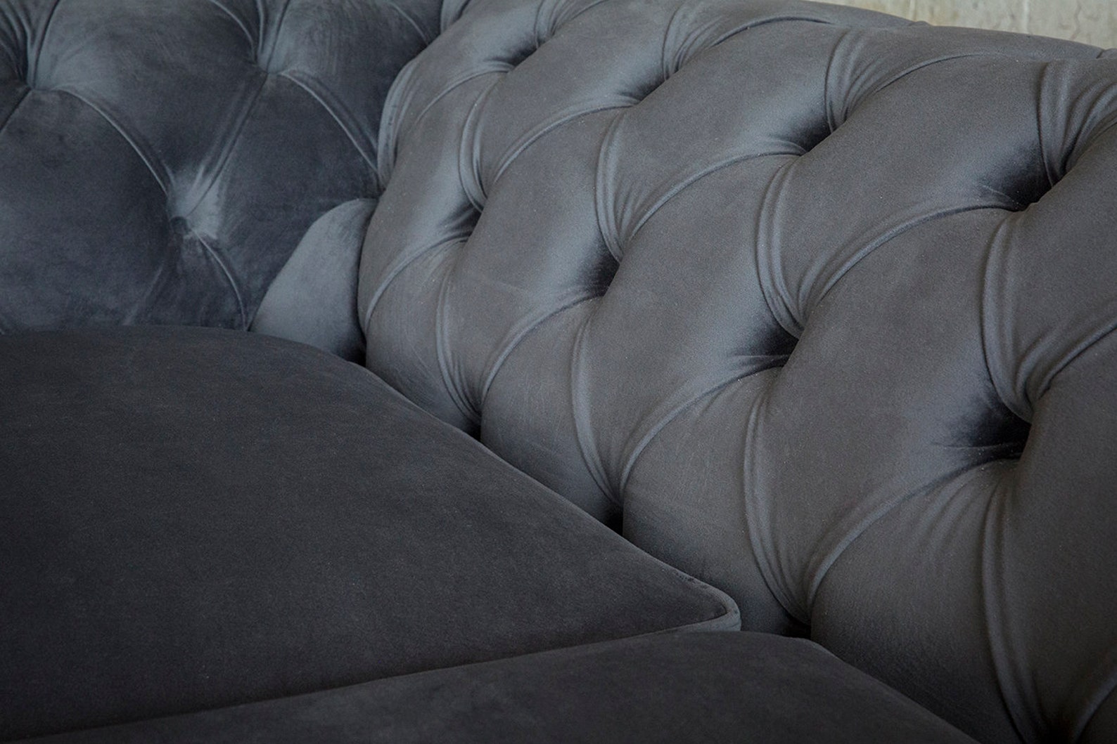 Unique British Handmade Oversized Velvet 3 Seater Chesterfield Sofa ...
