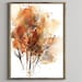 Autumn Trees Burnt Orange Nature Fine Art Print, Abstract Loose Style ...