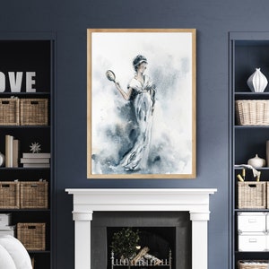 Lady Prudence Painting Art Print, Virtue Art Print, Blue Wall Print ...