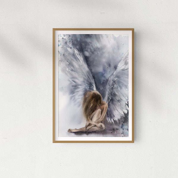 Angel Watercolor - Etsy