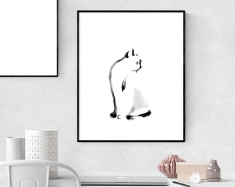 Cat art print | Etsy