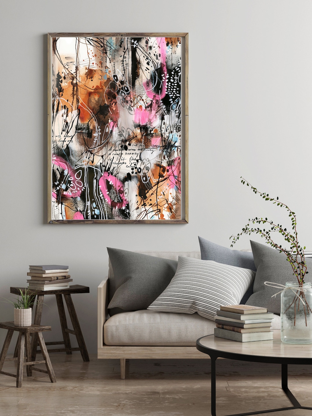 Modern Art Abstraction, Preppy Wall Art, Abstract Painting Print ...