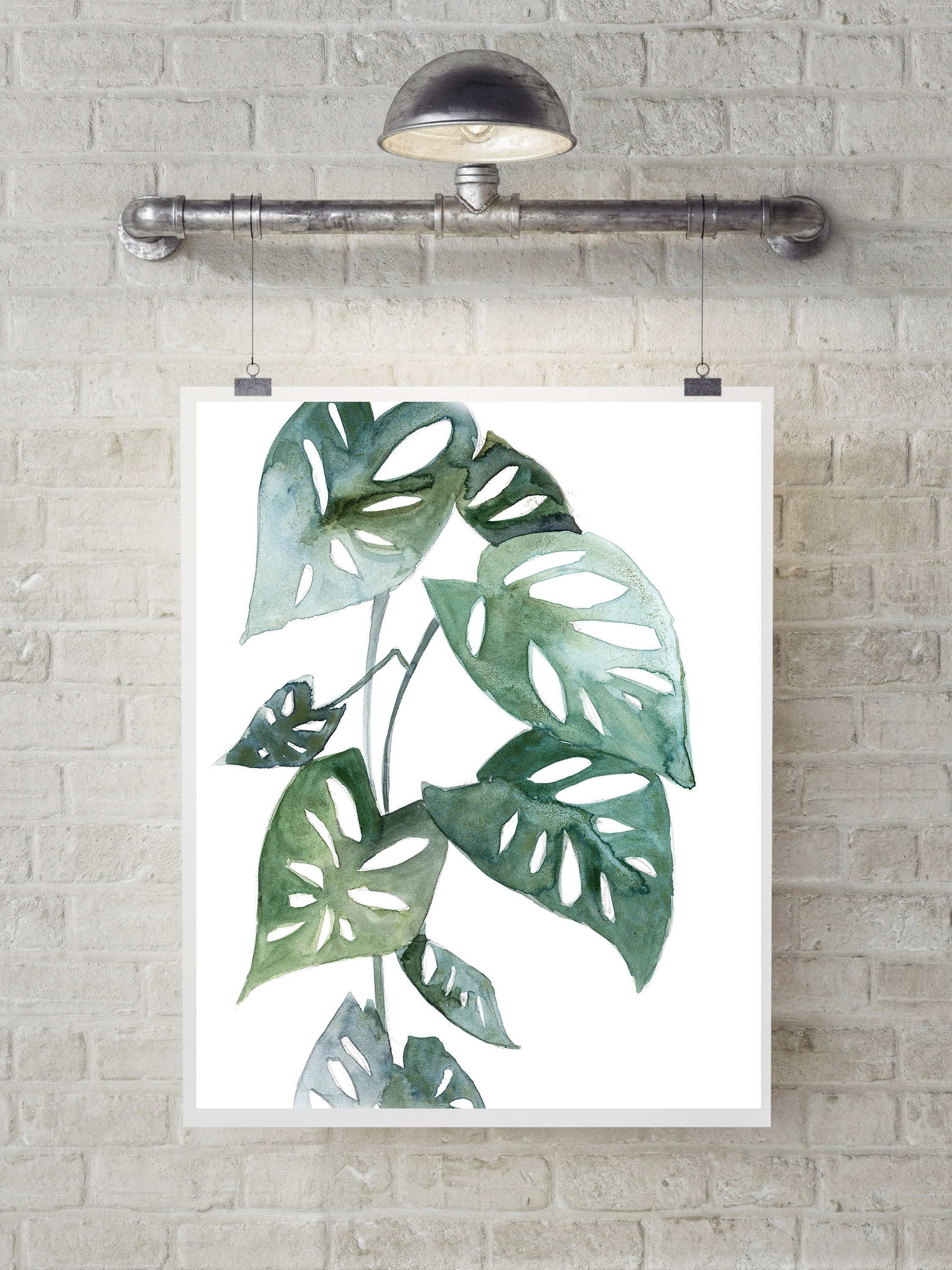Green Leaf Painting 4 Art Prints Gallery Wall Botanical | Etsy