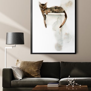 Abyssinian Cat, Watercolor Painting, Cat Art, Fine Art Prints, Pet Wall ...